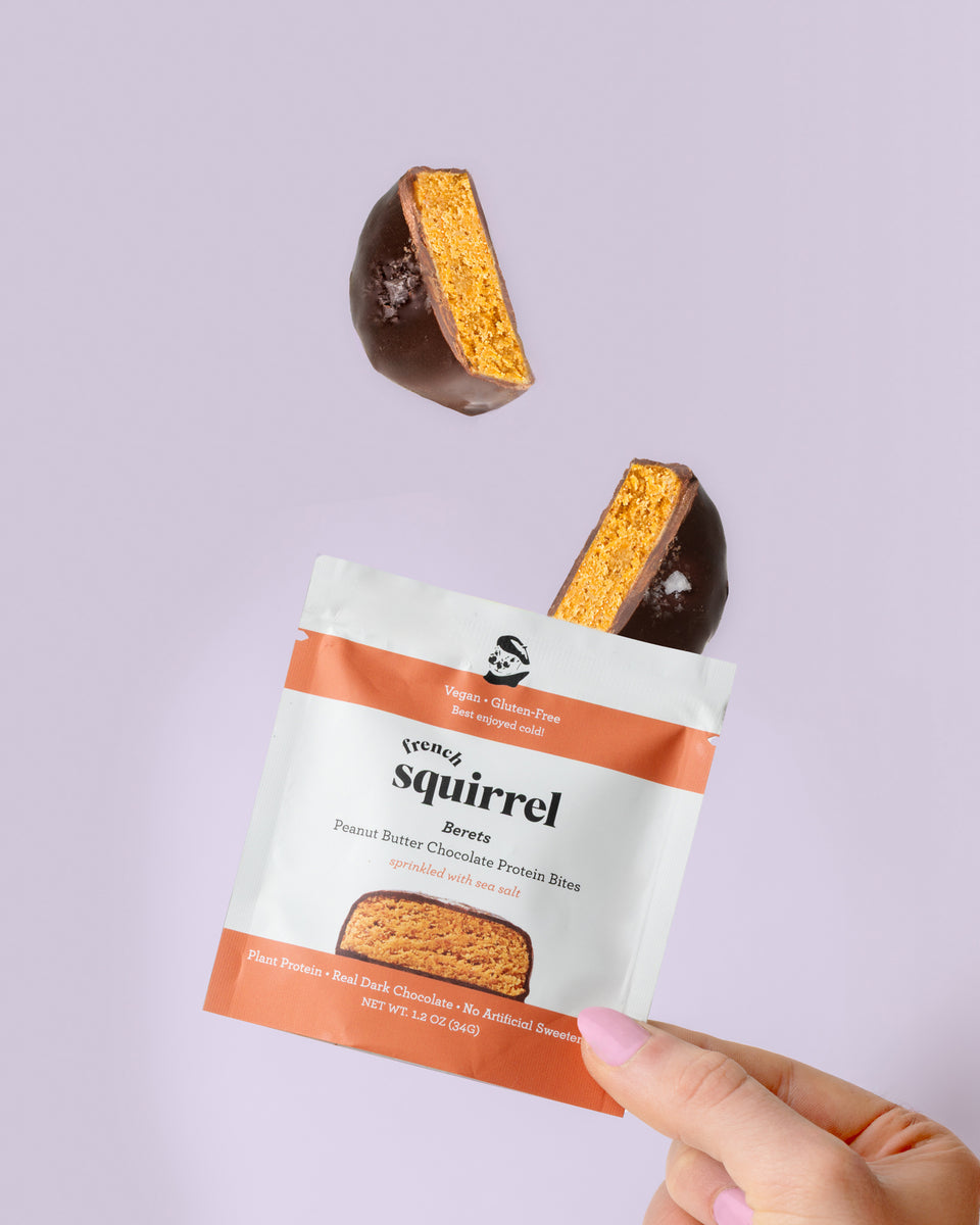 Berets: Peanut Butter Chocolate Protein Bites (12 PACK) – French Squirrel